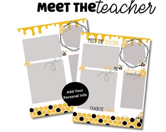 Meet the Teacher Honey-bee | Printable | Editable Template | Welcome ...