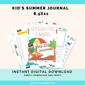 Kids Summer Journal Printable Summer Break Journaling Pages - Etsy
