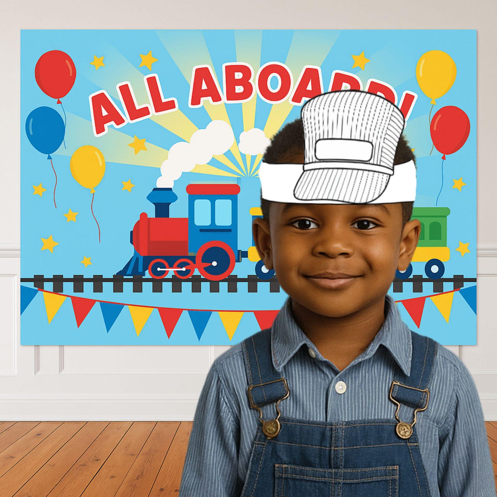 Train Conductor Paper Crown - Cut and Paste Colorable Hat for Kids ...