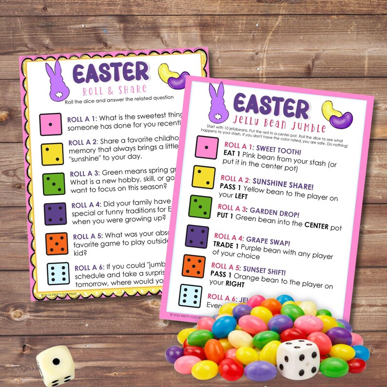 Easter Candy Dice Game for Seniors, Jelly Bean Pass, Spring Nursing ...