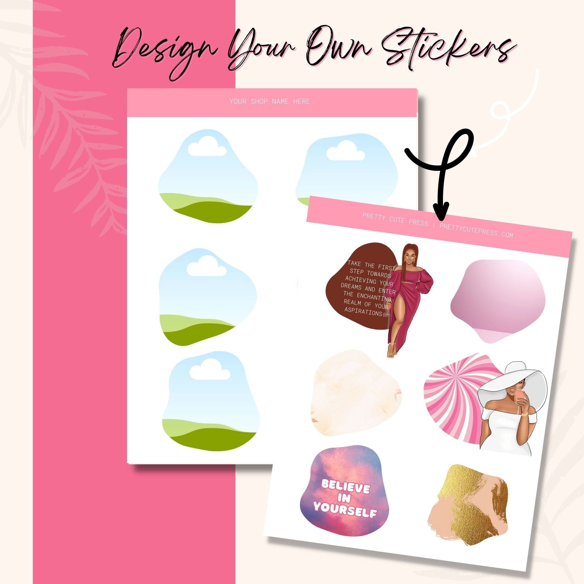 Canva Frame Sticker Template, Custom Organic Shape to Create Your Own ...