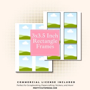 3x3.5 Inch Rectangle Frame Canva Template | Drag & Drop Printable Card ...
