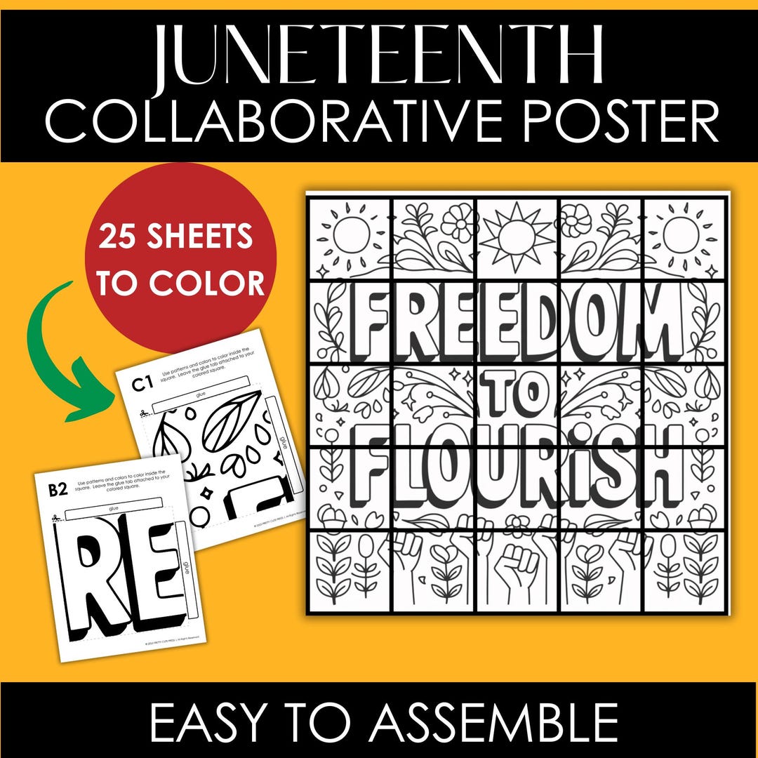 Collaborative Coloring Poster - Juneteenth Community Art Project ...