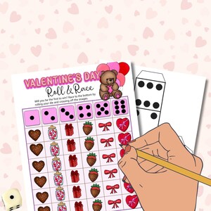 Valentine's Day Roll and Race Dice Game, Quick and Simple Fun Activity ...