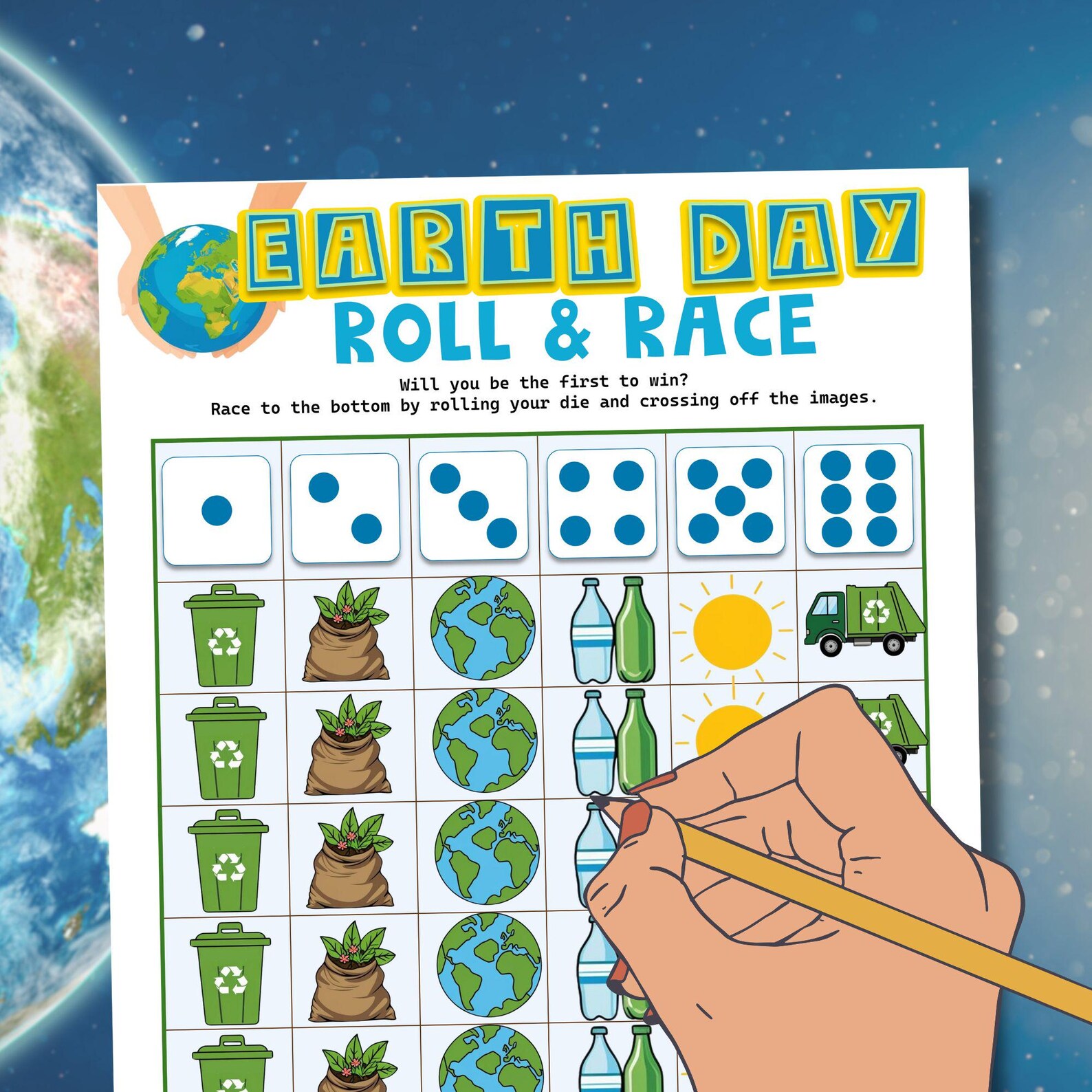 Earth Day Roll and Race Dice Game, Quick Simple Fun Eco-friendly ...