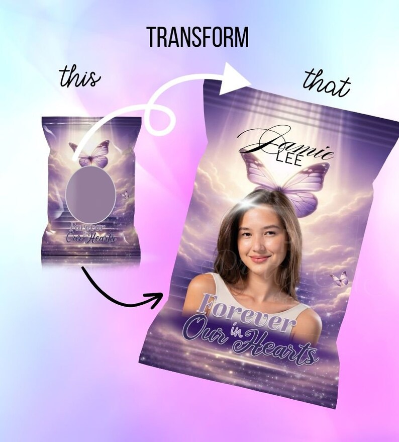 Chip Bag Wrapper Editable Funeral or Celebration of Life Printable ...