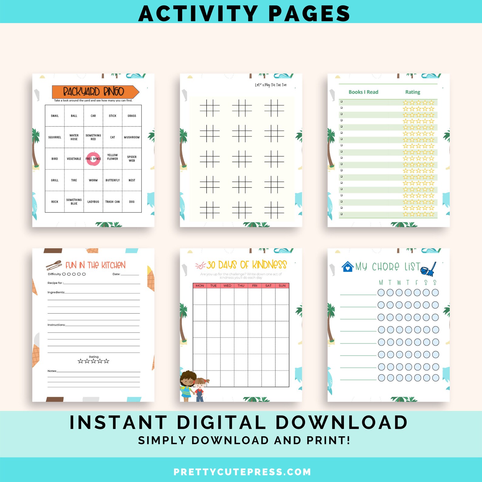 Kids Summer Journal, Printable Summer Break Journaling Pages, Children ...