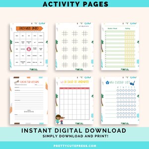 Kids Summer Journal, Printable Summer Break Journaling Pages, Children ...