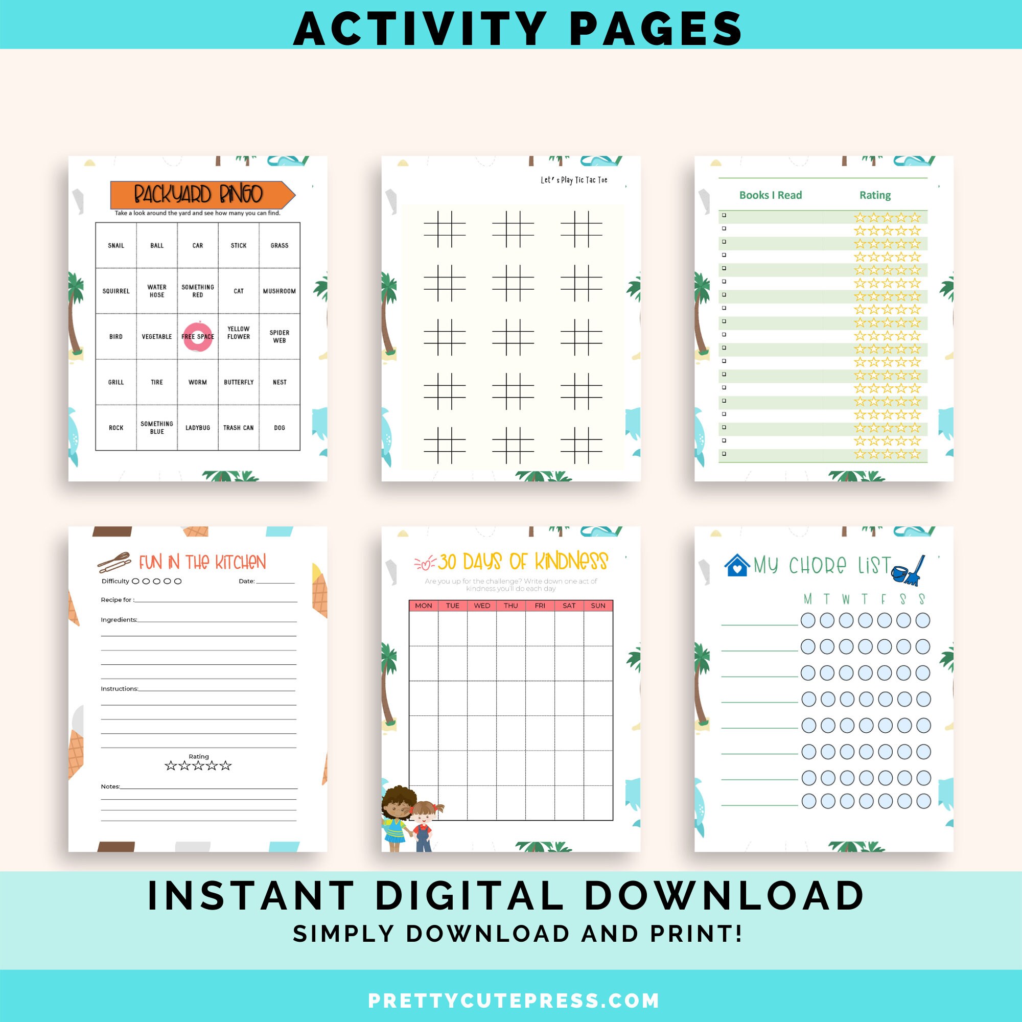 Kids Summer Journal, Printable Summer Break Journaling Pages, Children ...