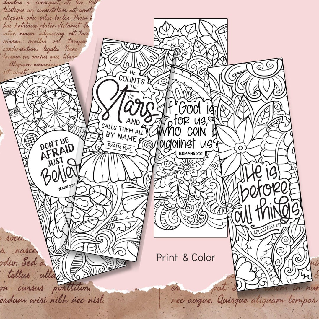 Christian Bible Verse Bookmark to Color, Inspirational Scripture ...