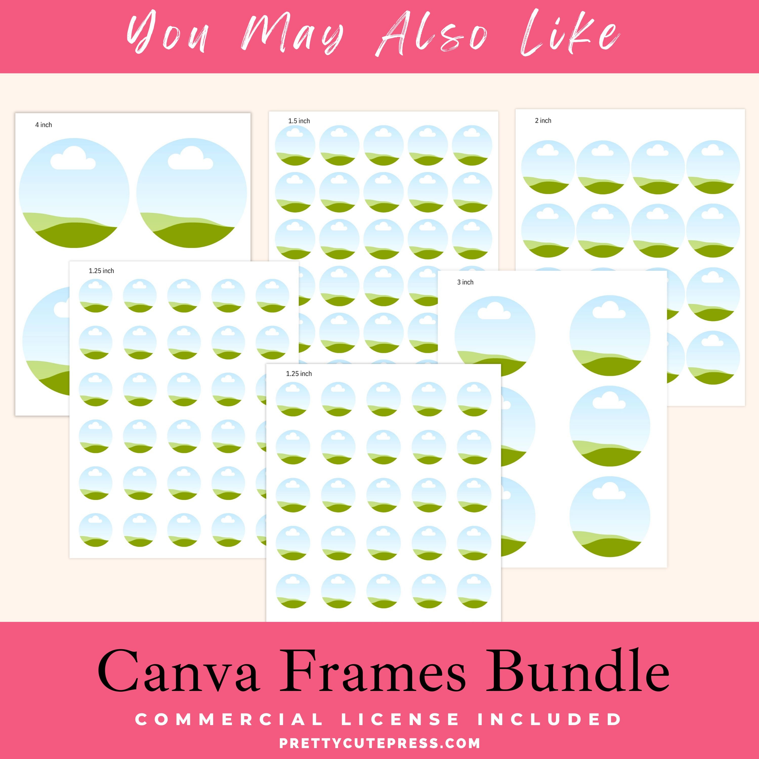 Bottle Cap 1" Inch Circle Canva Frame Template, Drag & Drop Design to ...