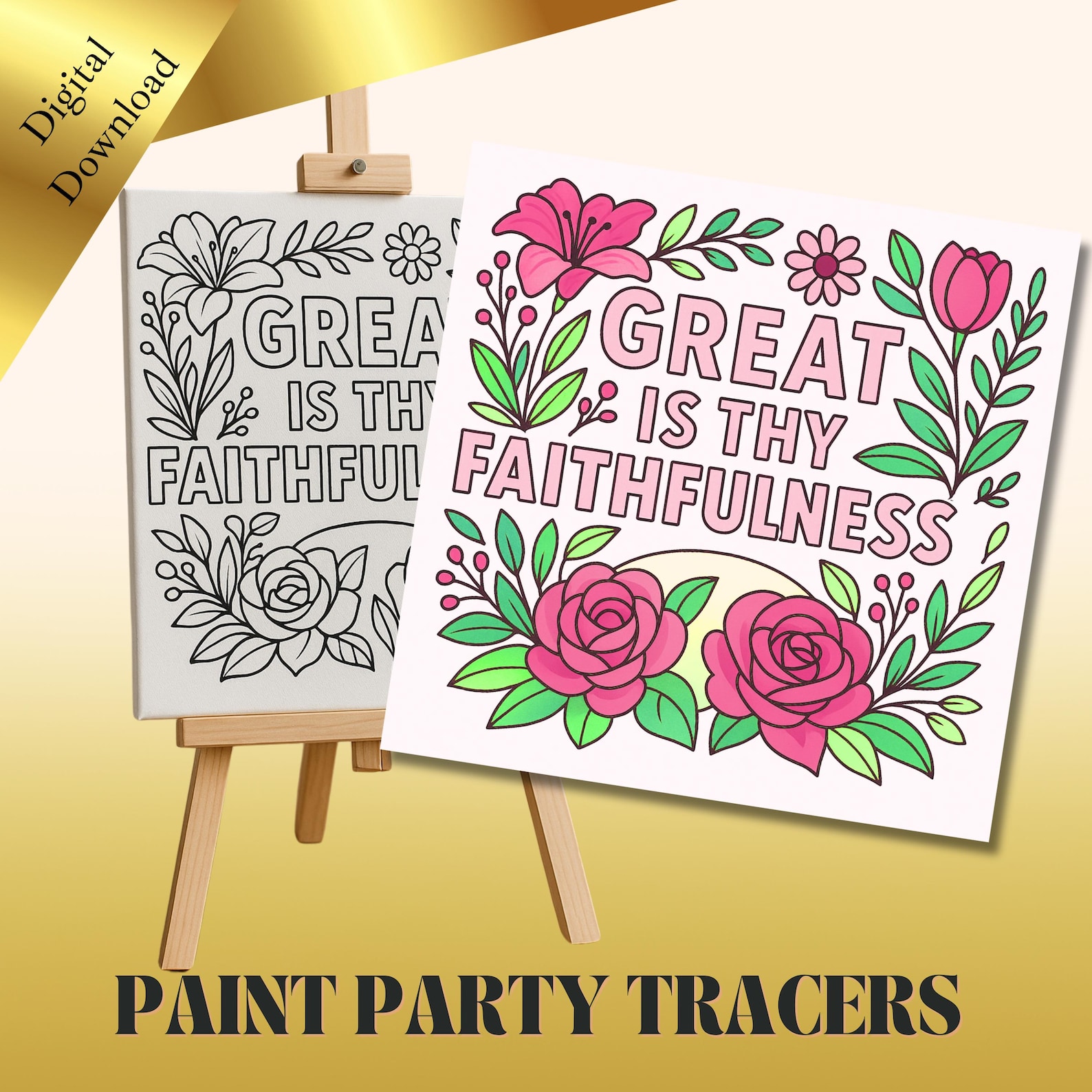 Paint Party Printable DIY Christian Art Painting Tracers, Vacation ...
