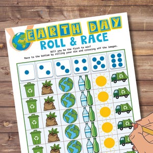 Earth Day Roll and Race Dice Game, Quick Simple Fun Eco-friendly ...