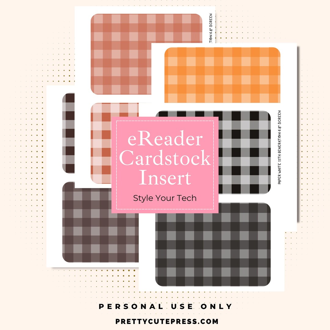 Ereader Cardstock Case Insert Printable for Creating DIY Book Reading ...
