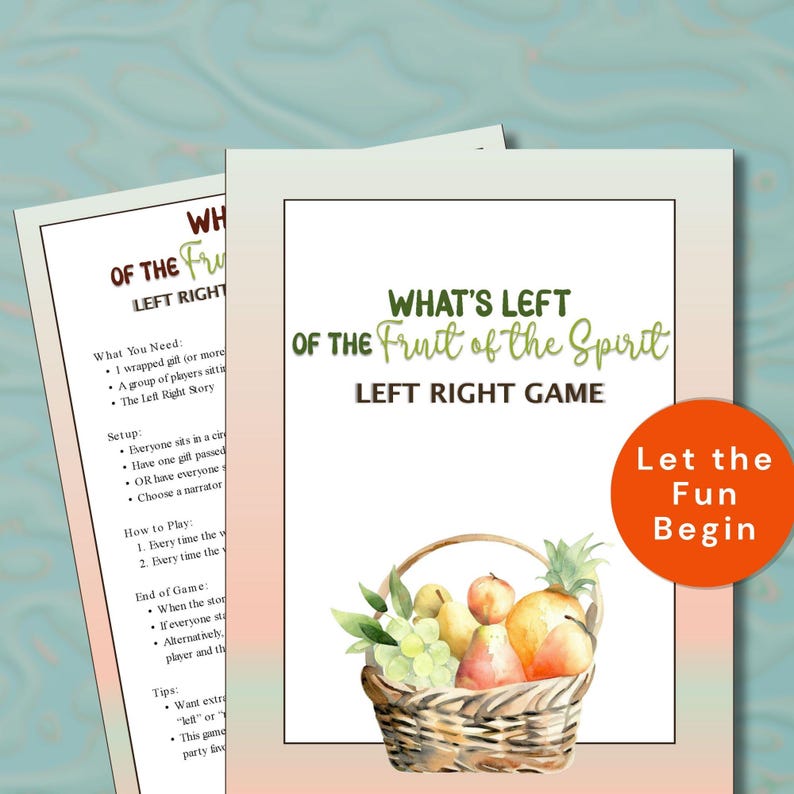 Fruit of the Spirit Themed Left Right Game, Fun Women's Ministry ...