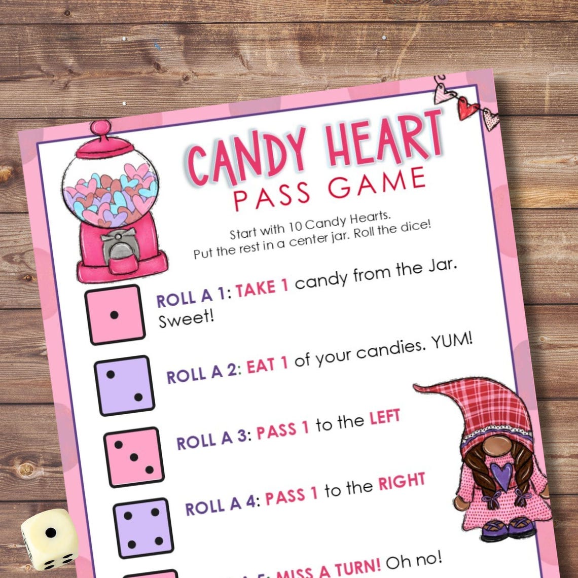 Candy Heart Dice Game, Easy Valentine's Day Party Activity Idea for ...