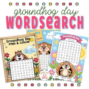 Find and Color Groundhog Day Word Search Puzzles No Prep Fun Activity ...