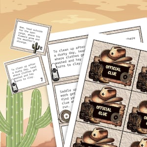 Scavenger Hunt Western Themed Around the House Treasure Hunt With ...