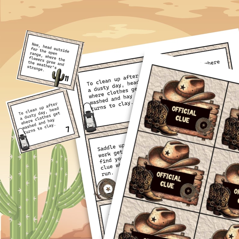Scavenger Hunt Western Themed Around the House Treasure Hunt With ...