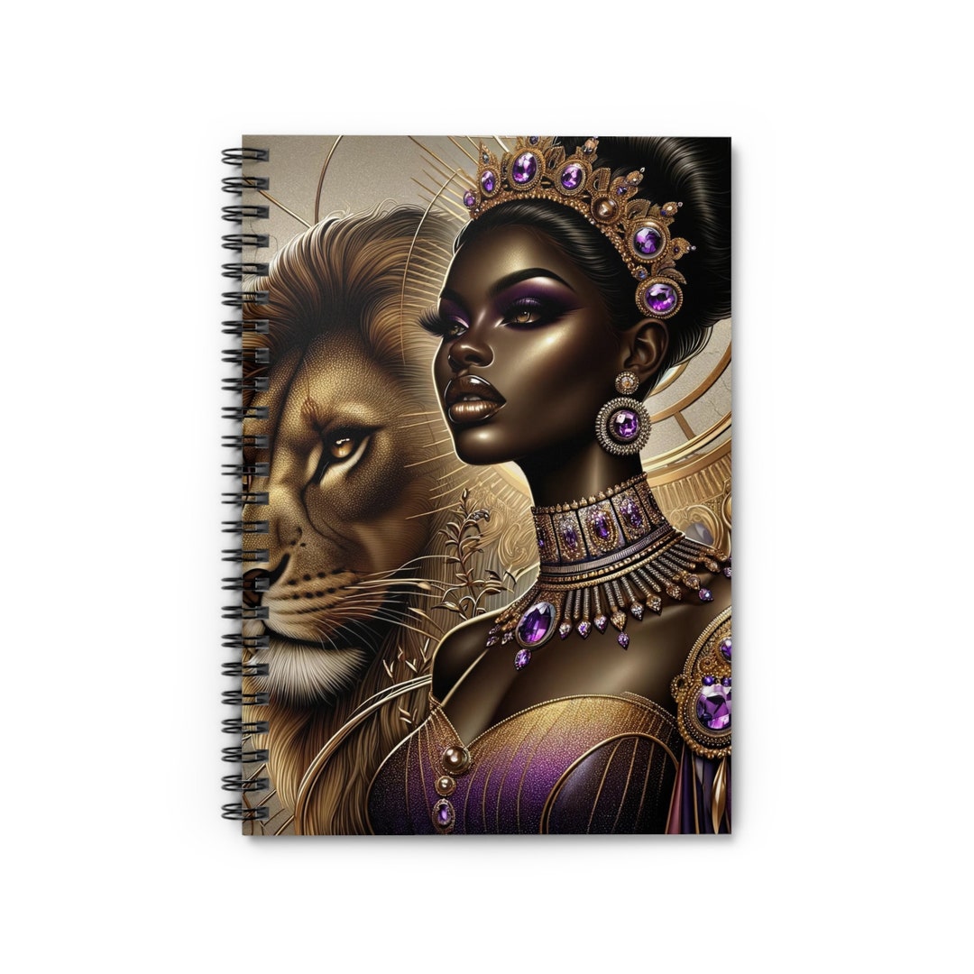 Royal Lioness Sprial Notetaking Journal Melanin Stationery for Planner ...