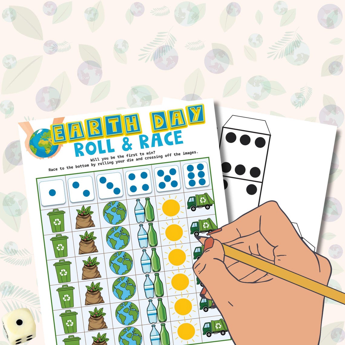 Earth Day Roll and Race Dice Game, Quick Simple Fun Eco-friendly ...