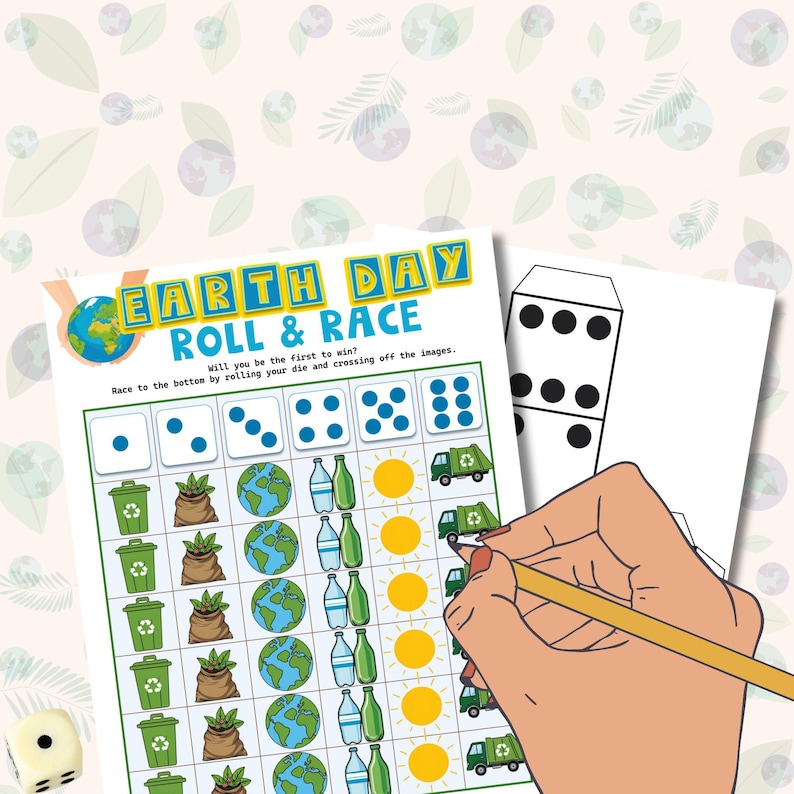 Earth Day Roll and Race Dice Game, Quick Simple Fun Eco-friendly ...