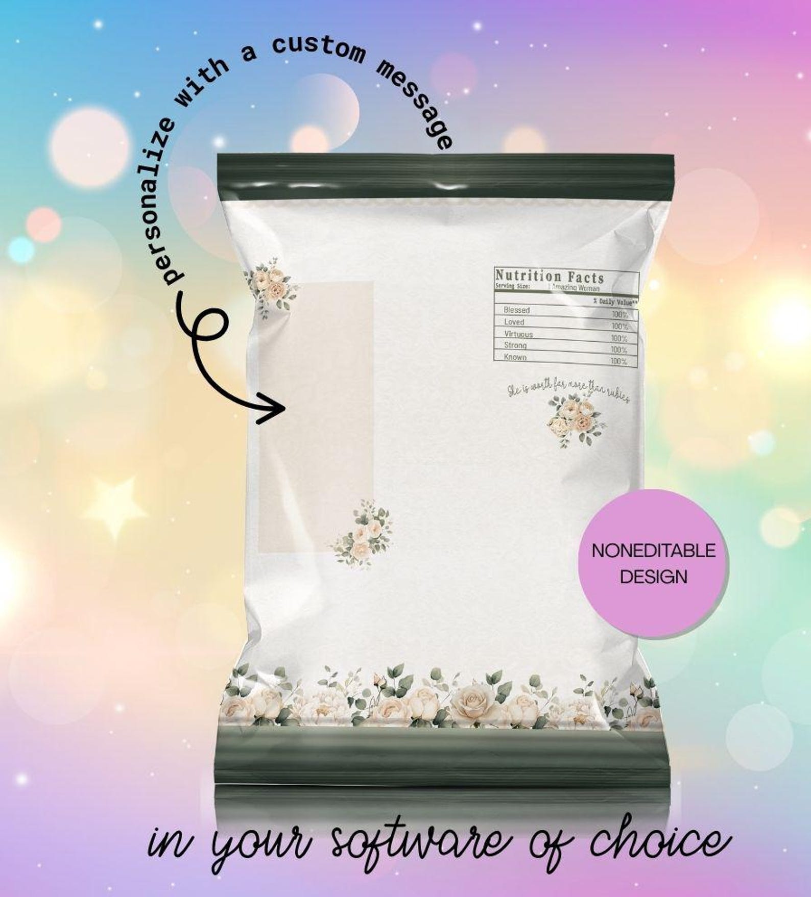 Proverbs 31:25 Chip Bag Wrapper, She is Strong Printable Favor ...