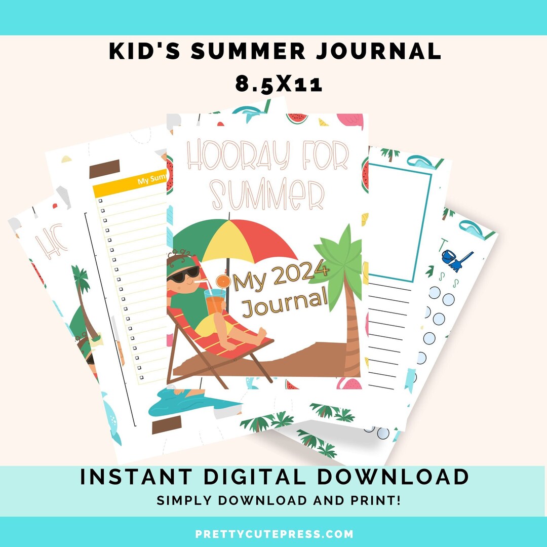 Kids Summer Journal, Printable Summer Break Journaling Pages, Children ...
