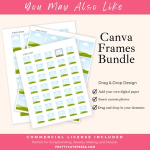 2" Circle Template Custom Canva Frame DIY Blank Round Collage Sheet for ...