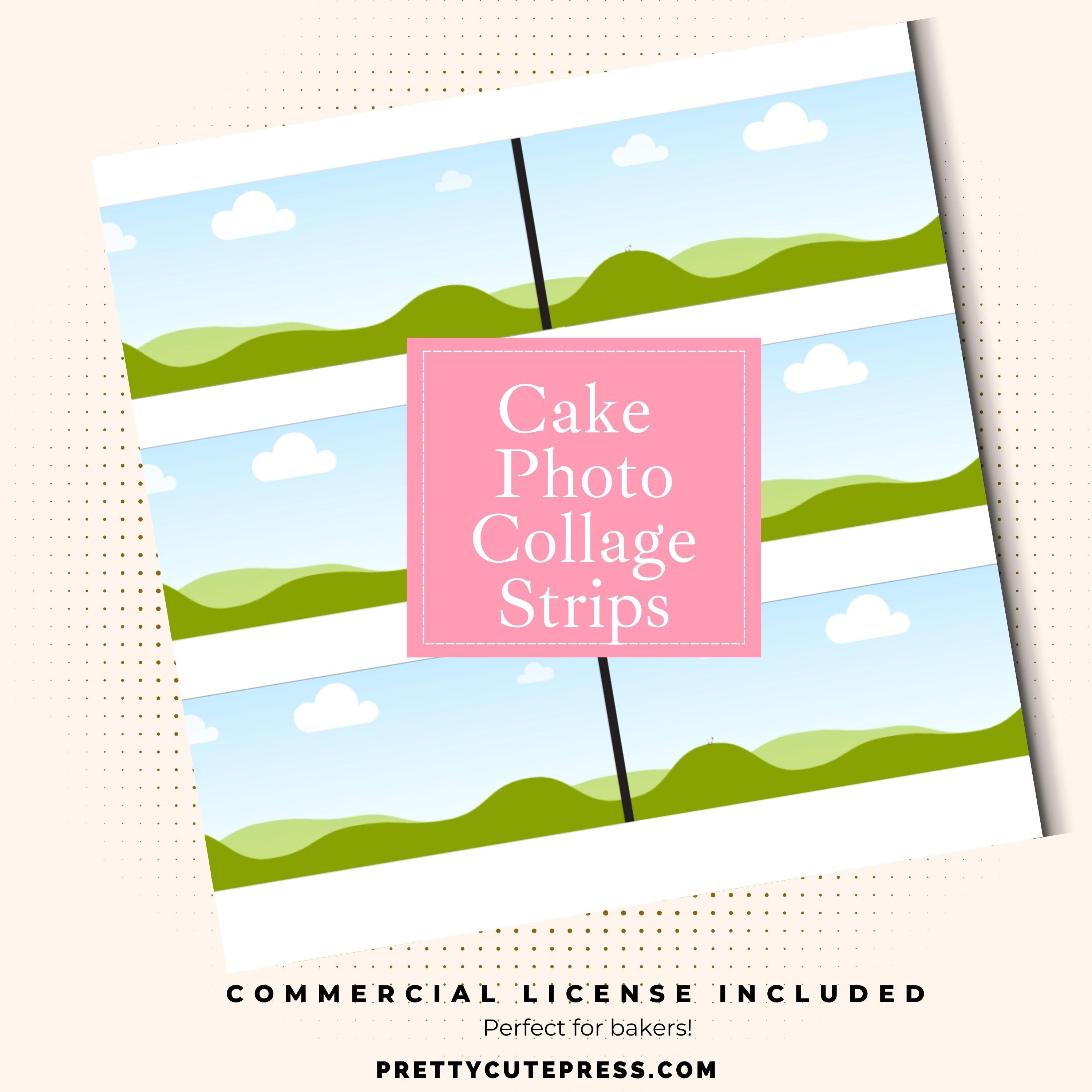 Photo Collage Strips Customizable Picture Cake Border Canva Template ...