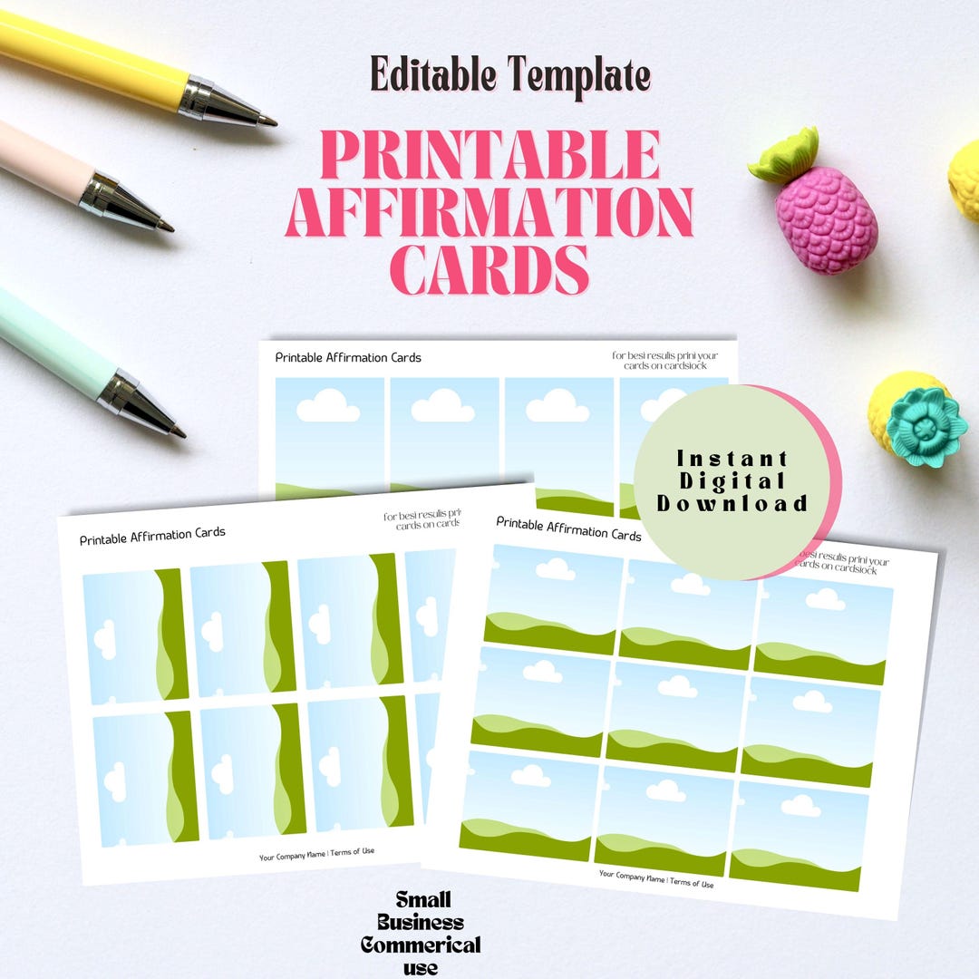 Affirmation Card Template Editable Canva Frame, Drag and Drop Your ...