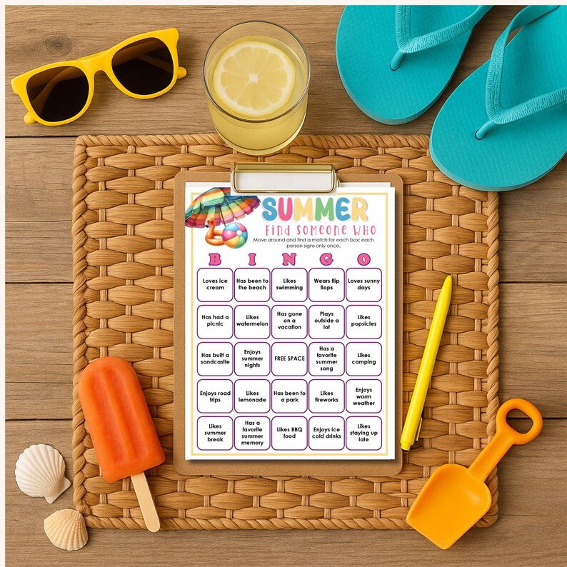 Summer Find Someone Who Game for Kids- Human Bingo Icebreaker for ...