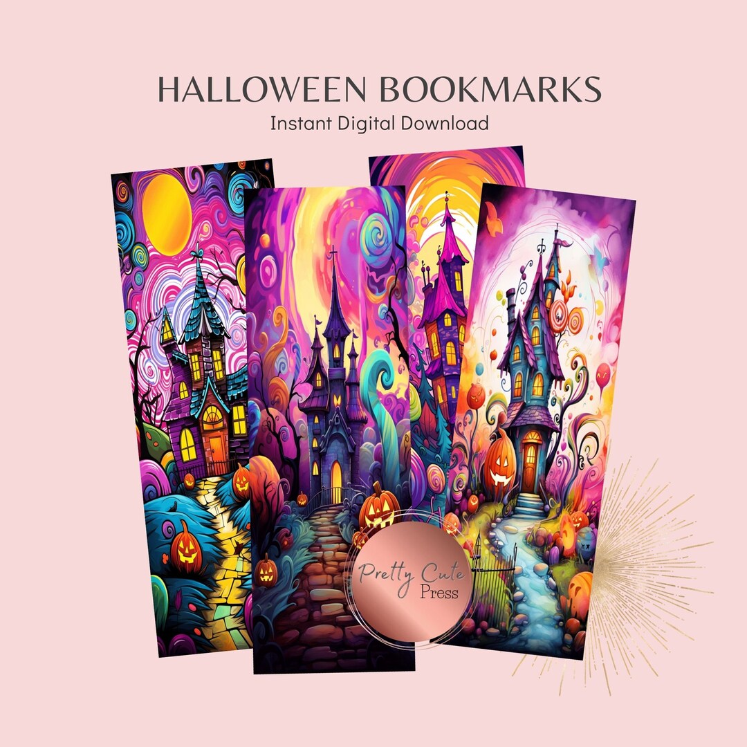 Printable Whimsical Halloween Themed Bookmarks, Gifts for Students ...