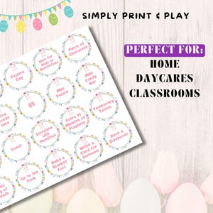 Easter Egg Tokens | 100 Prefilled Printable + Editable Blank Rewards ...