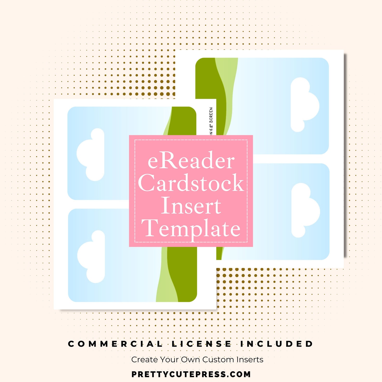 Ereader Cardstock Insert Template Custom Canva Frame for Creating DIY ...