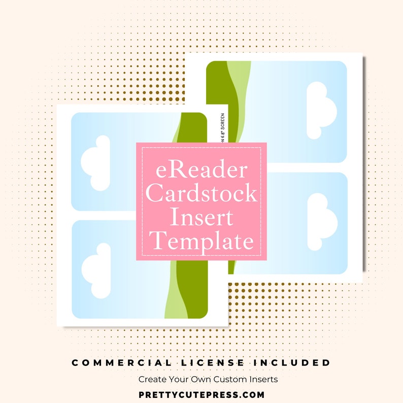 Ereader Cardstock Insert Template Custom Canva Frame for Creating DIY ...