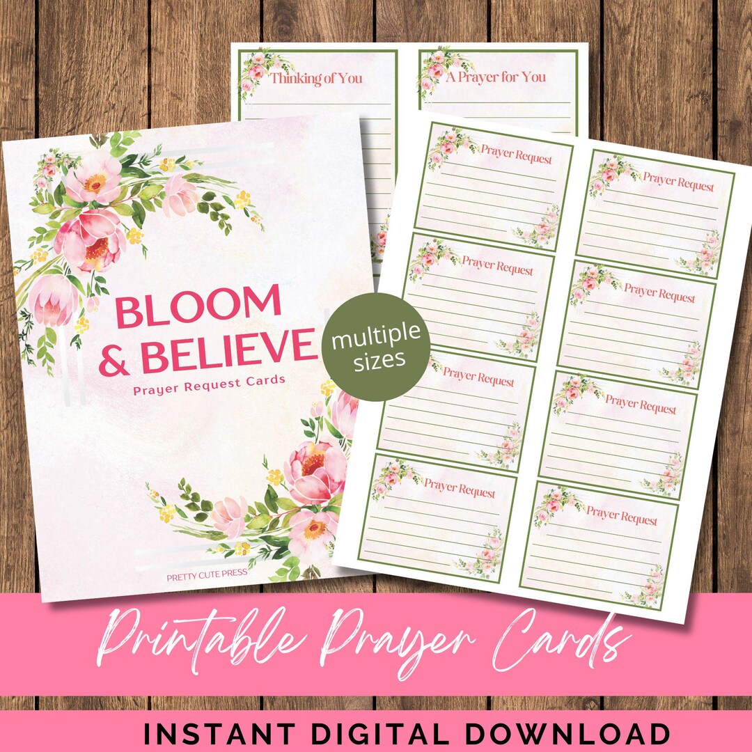 Prayer Request Cards Printable Encouragement Notes | Bloom & Believe ...