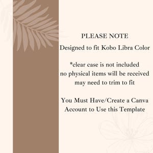 Kobo Libra Color Ereader Case Insert Template Custom Canva Frame to ...