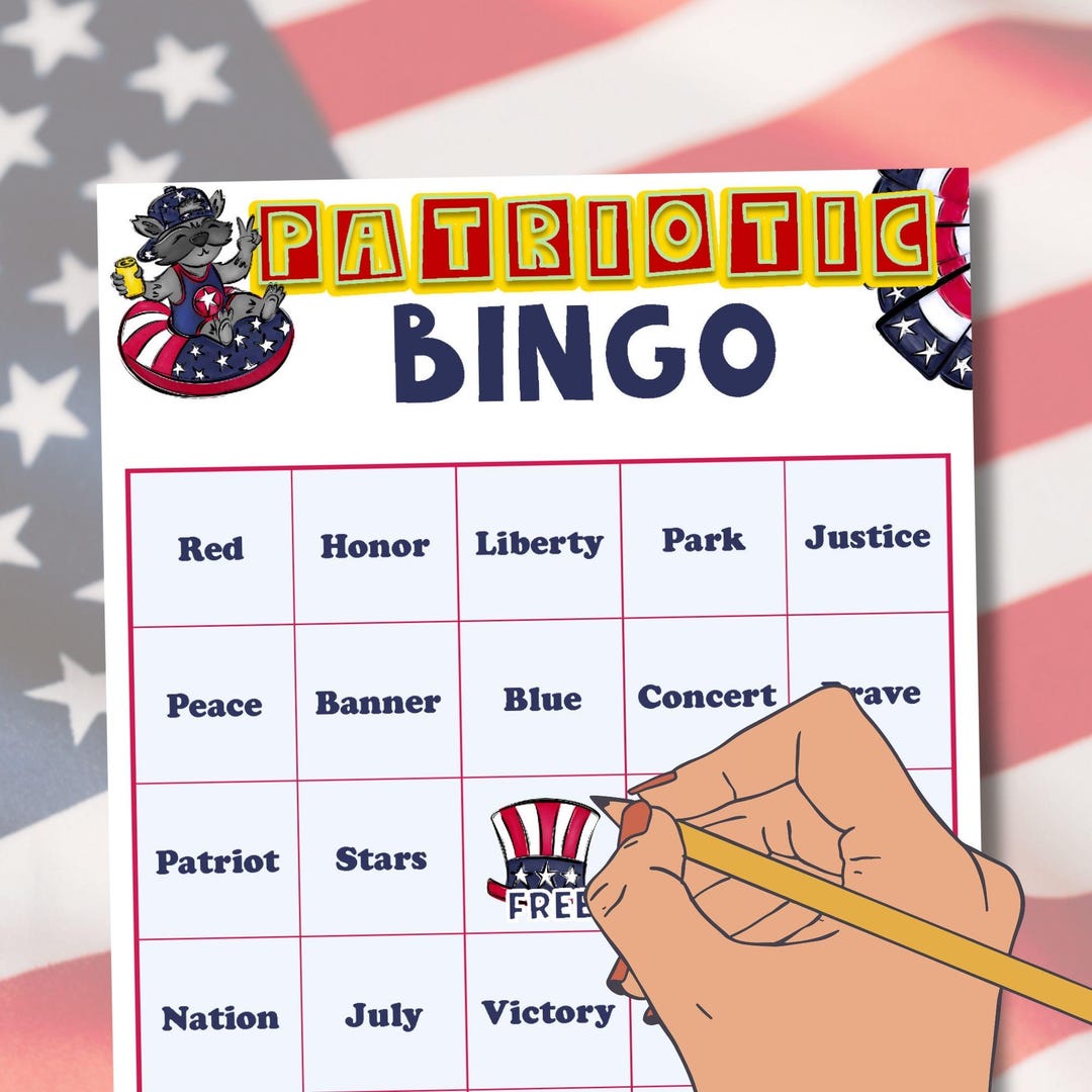 Patriotic Bingo 30 Printable Game Cards, Easy No Prep 4th of July Fun ...
