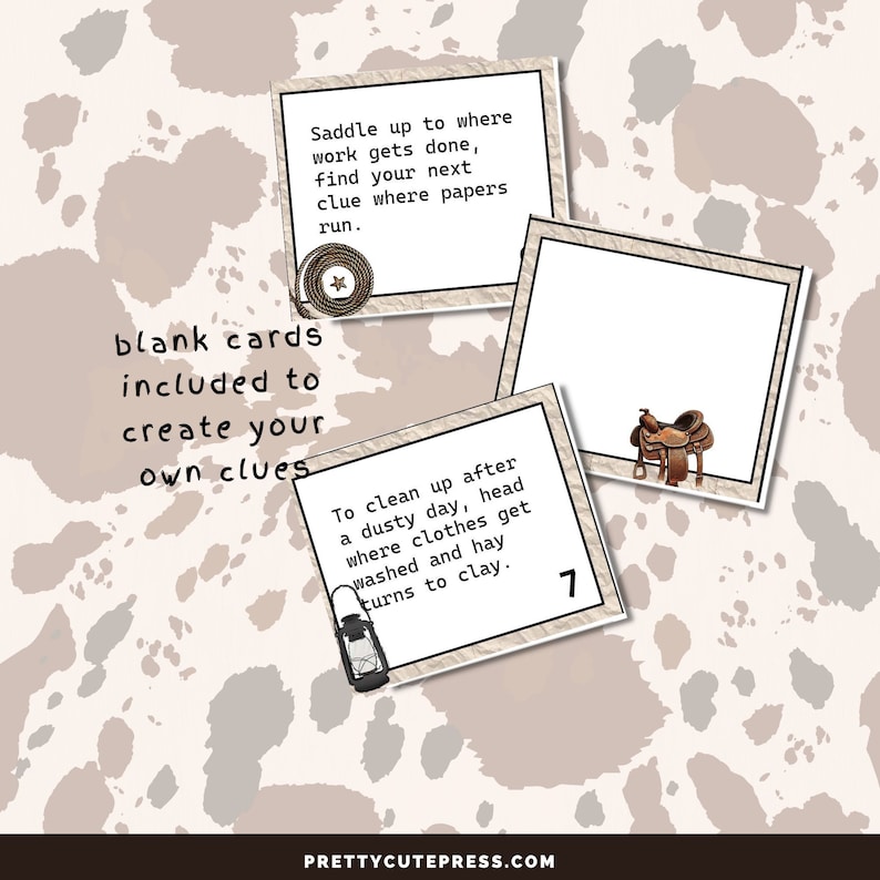 Scavenger Hunt Western Themed Around the House Treasure Hunt With ...