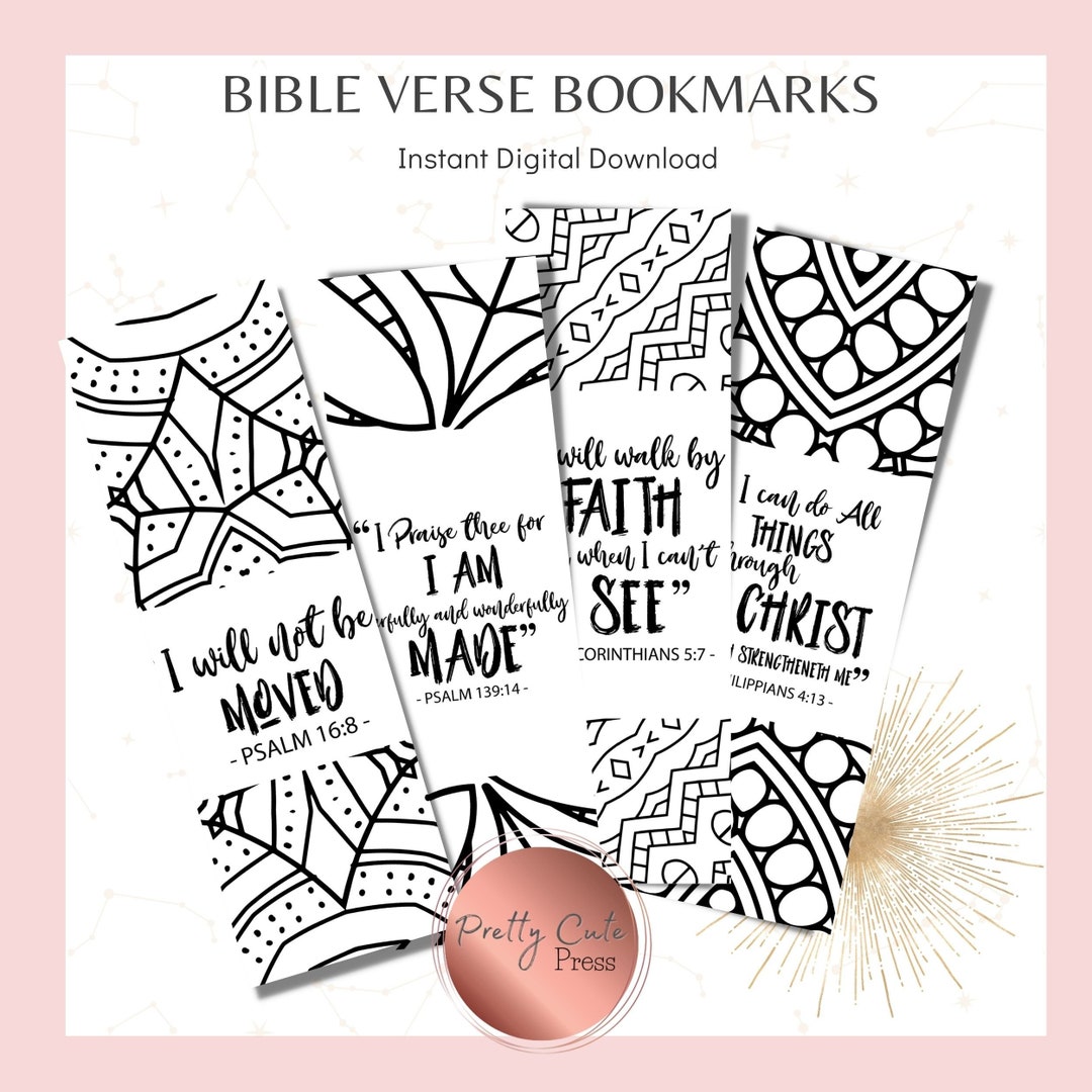 Bible Verse Bookmark, Scripture Bookmarks, Printable Verse Print, Book ...