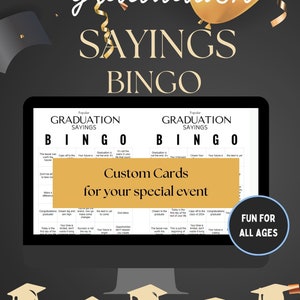 Graduation Bingo Card, Popular Sayings Bingo Game Template, Printable ...