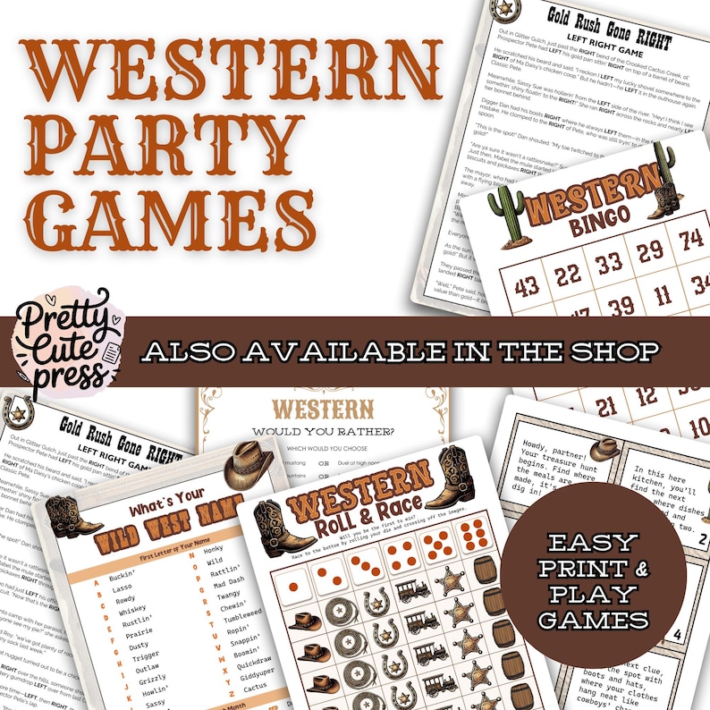 Western Left Right Game – Funny Cowboy Party Game for Groups ...