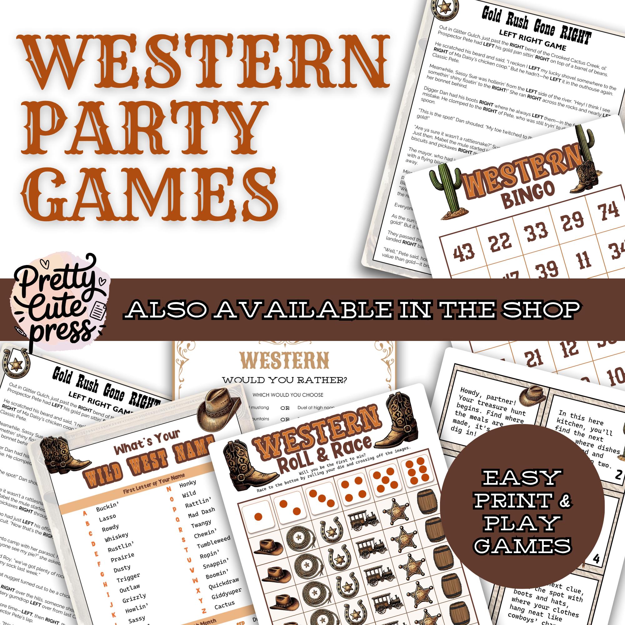 Western Left Right Game – Funny Cowboy Party Game for Groups ...