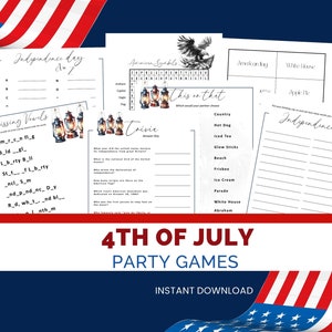 Fourth of July Printable Games Bundle Independence Day Family Friendly ...