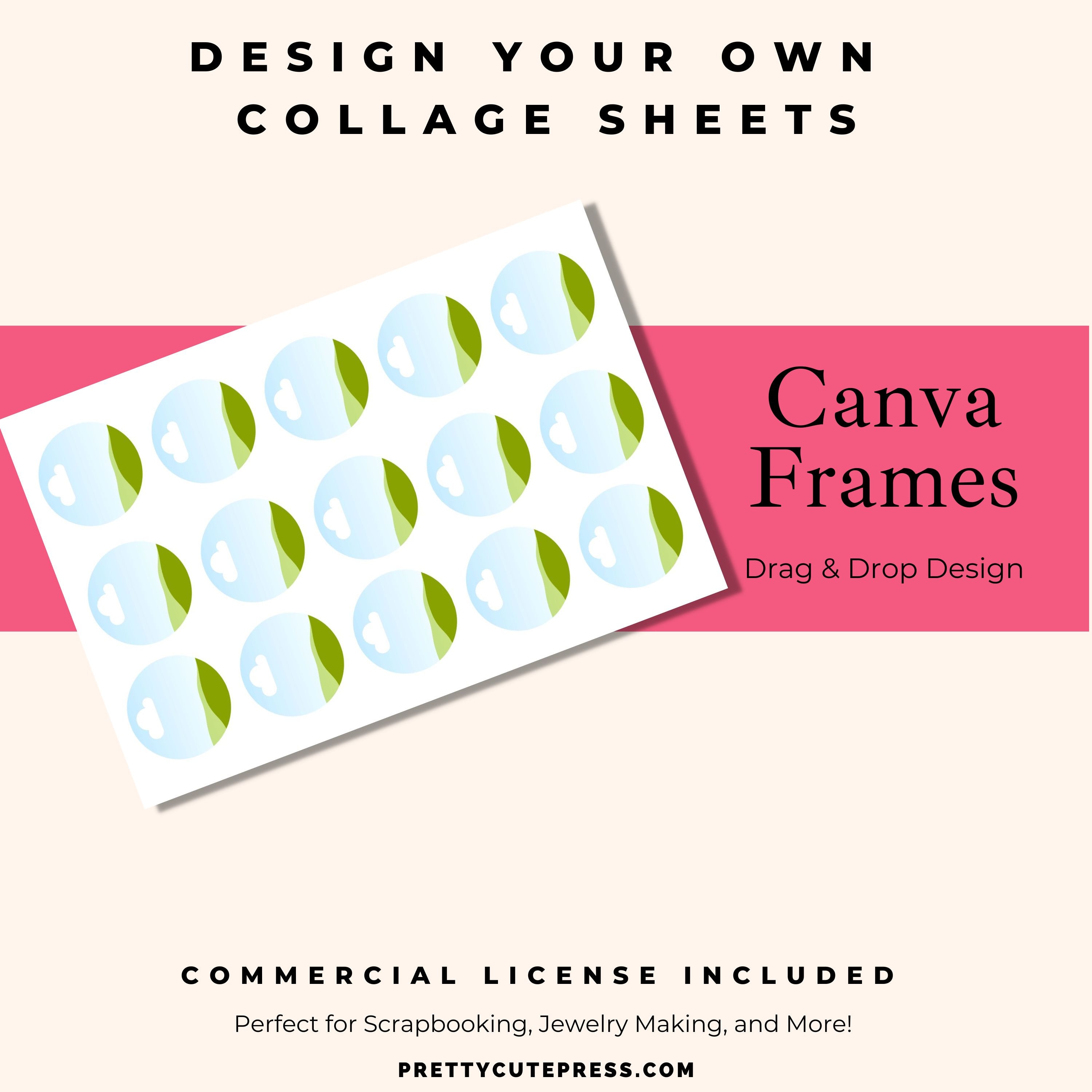 Bottle Cap 1" Inch Circle Canva Frame Template, Drag & Drop Design to ...