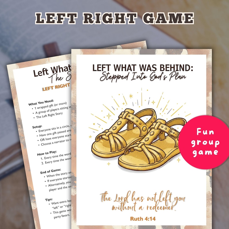 Ruth Bible Study Game for Women’s Ministry, Left Right Story Pass the ...
