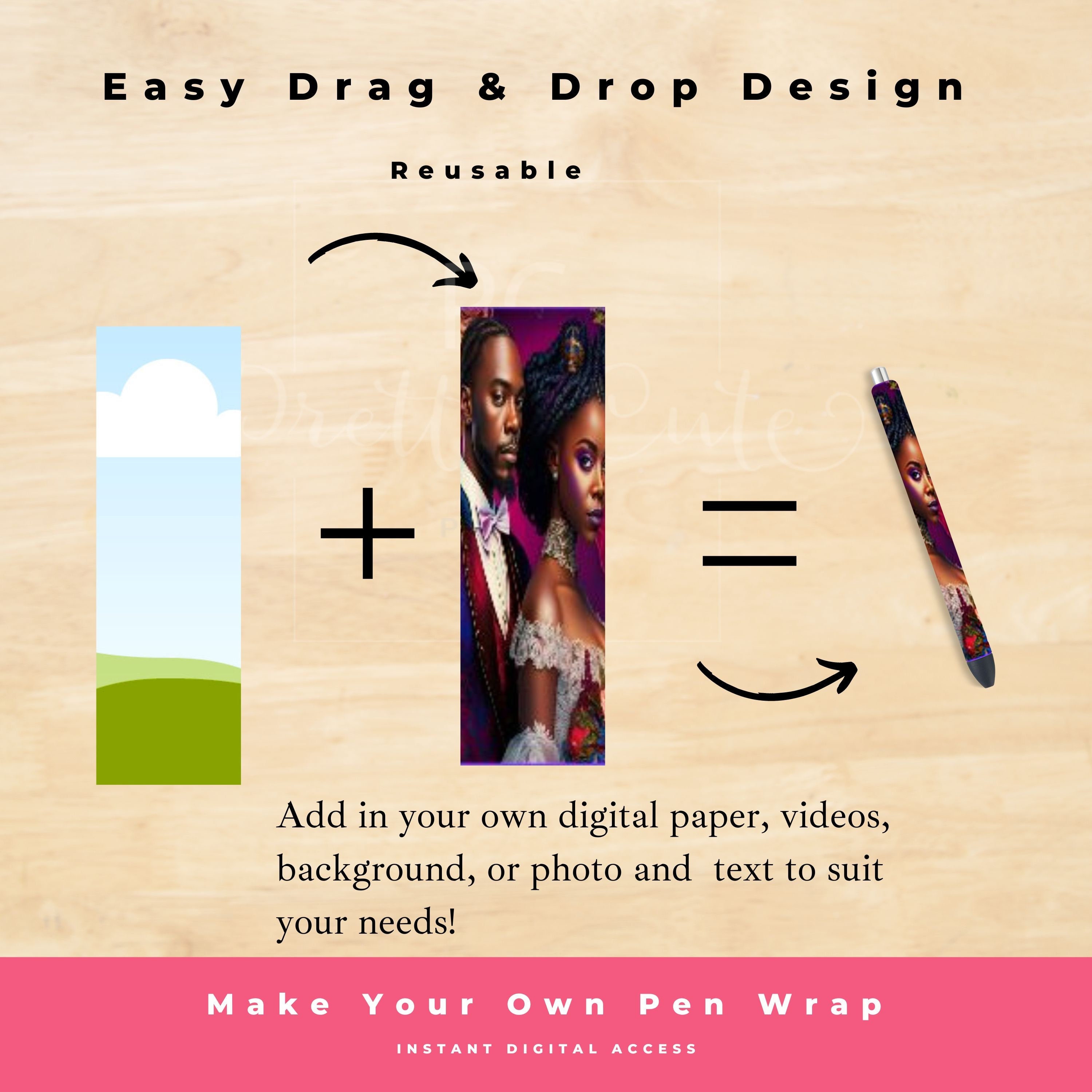 Pencil Wrap Template Canva Bundle - Editable Pencil Label Design for ...