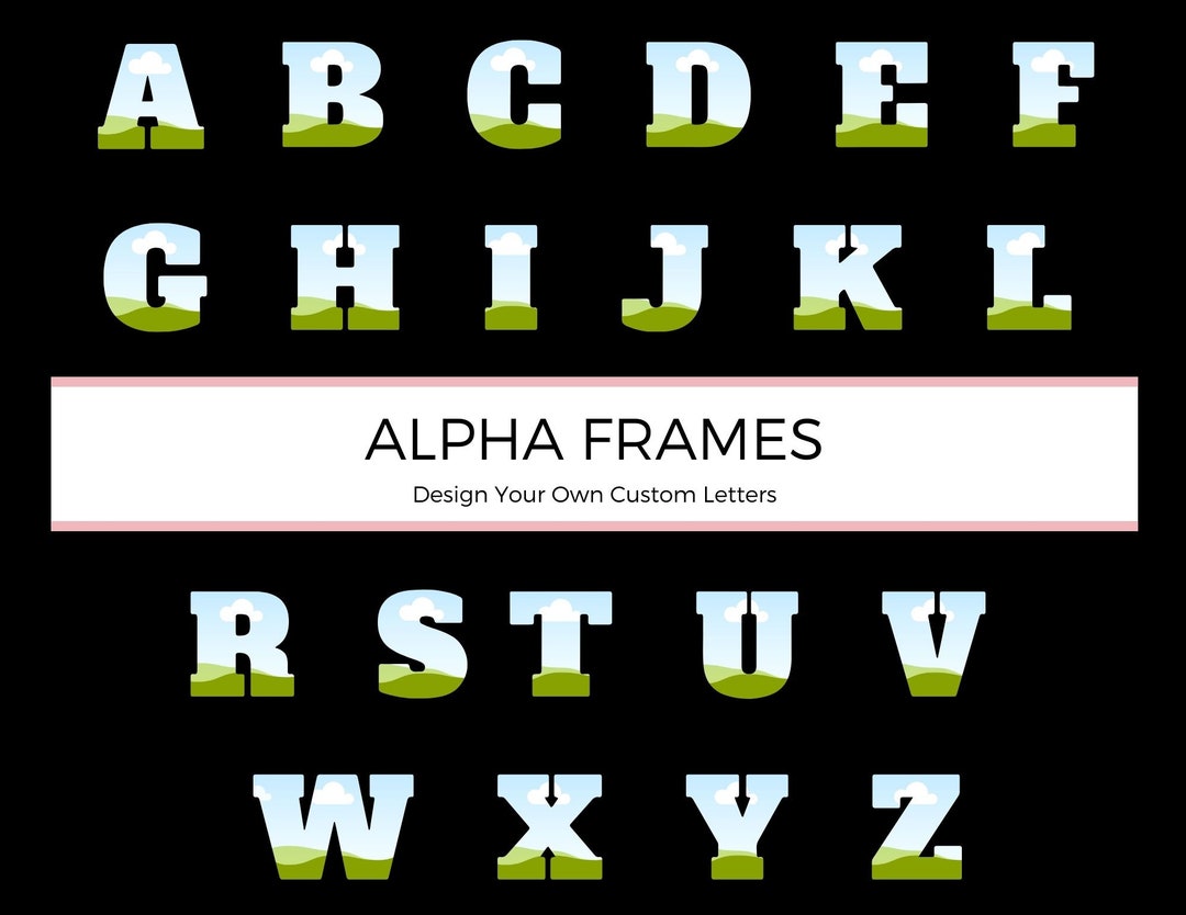 Fill Your Own Letters Custom Canva Frame Alphas Drag and Drop - Etsy