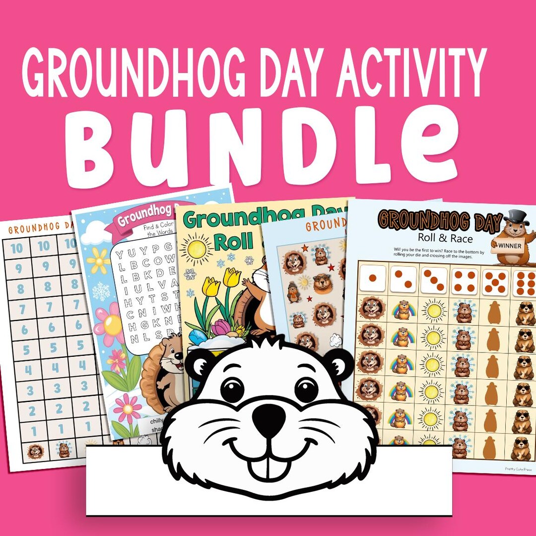Groundhog Day Dice Game, Word Search, Paper Crown Activity Bundle Quick ...